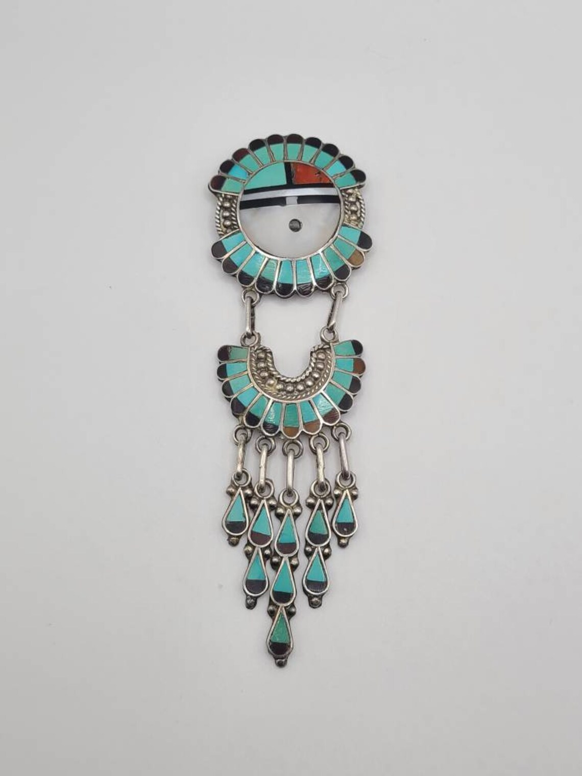 Vintage Roger and Lela Cellicion Sterling Silver Sun Face Zuni ...