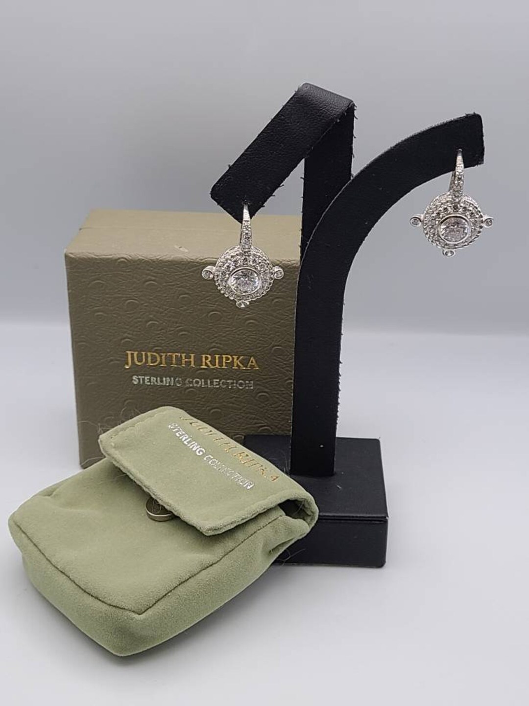 Judith Ripka Diamonique Drop Earrings, 925 Sterling Silver Rope Accent ...