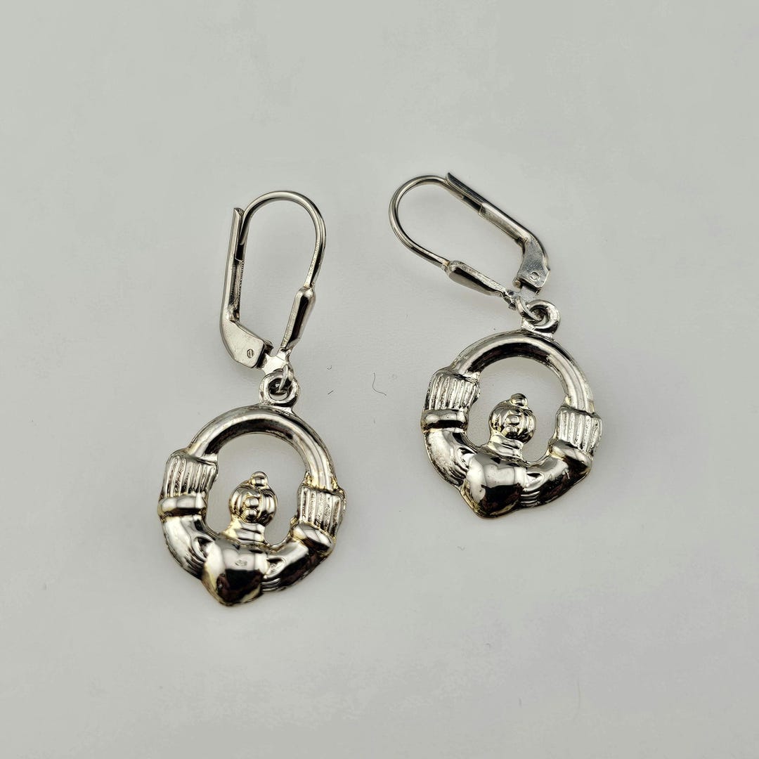 Vintage Claddagh Earrings: 925 Sterling Silver - Love Friendship ...