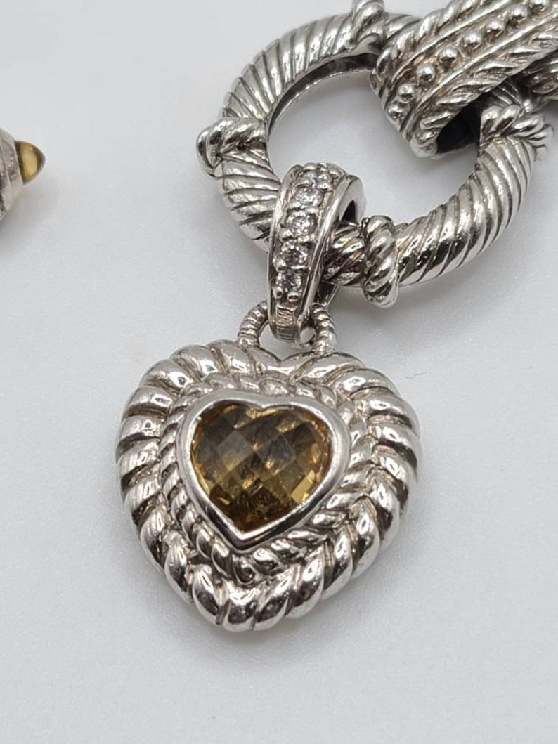 Judith Ripka Citrine Heart Charm Diamonique Simulated Diamonds - Etsy