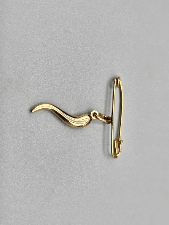 Italian Horn Pin in 18k Gold, Good Luck Jewelry, Prot… - Gem