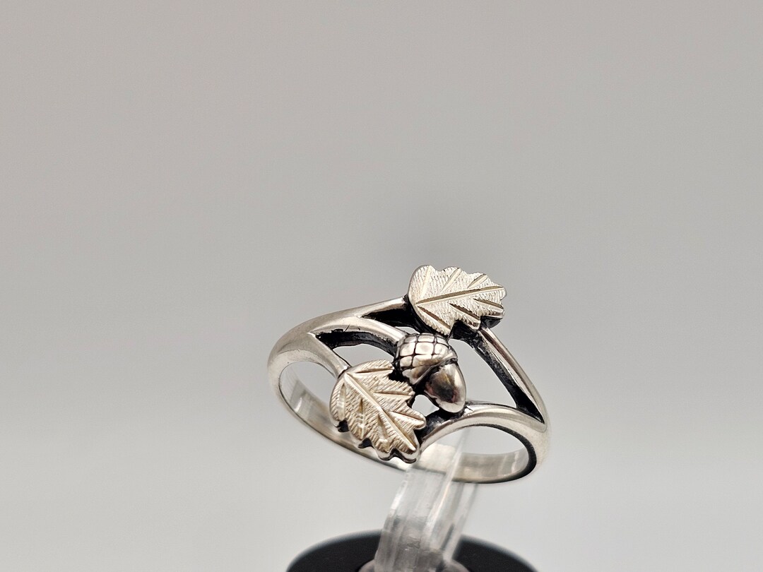 WM Wheeler Mfg. Co., Grapevine Motif Ring, Sterling Silver, Acorn Ring ...