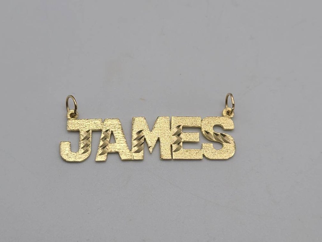 James Name Plate 14k Gold Gift for James Diamond Cut Block - Etsy