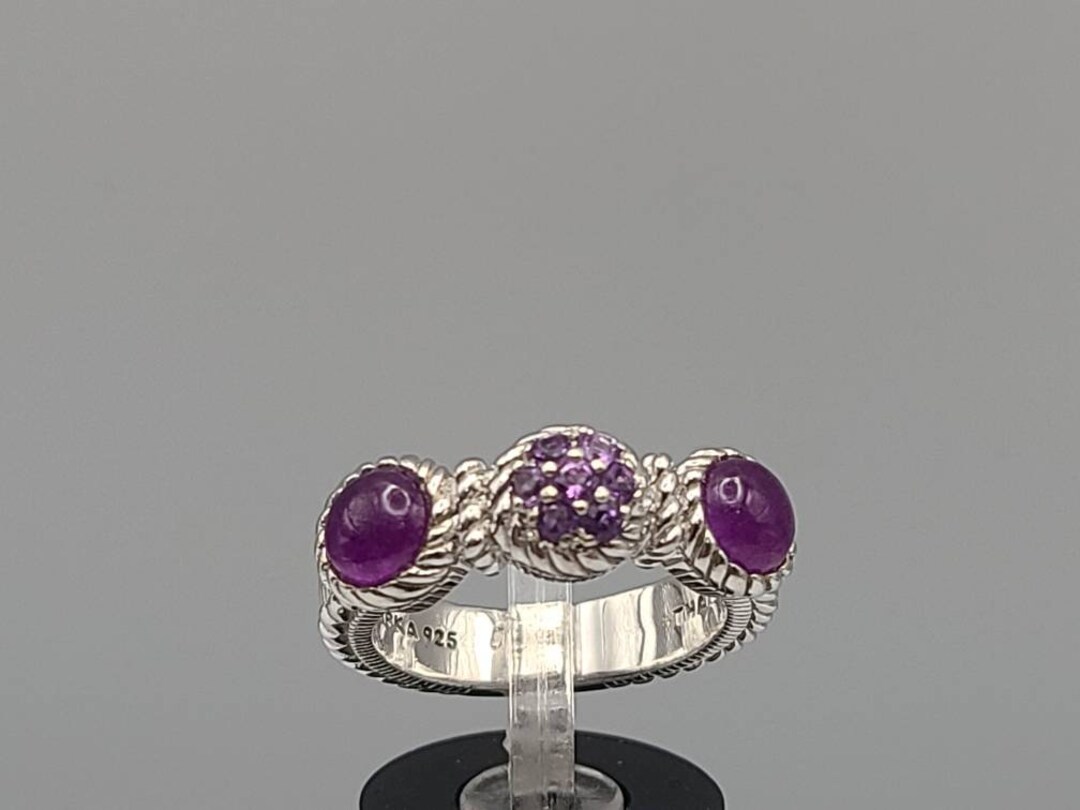 Judith Ripka Amethyst Ring, 925 Silver Rope Texture Amethyst Ring ...