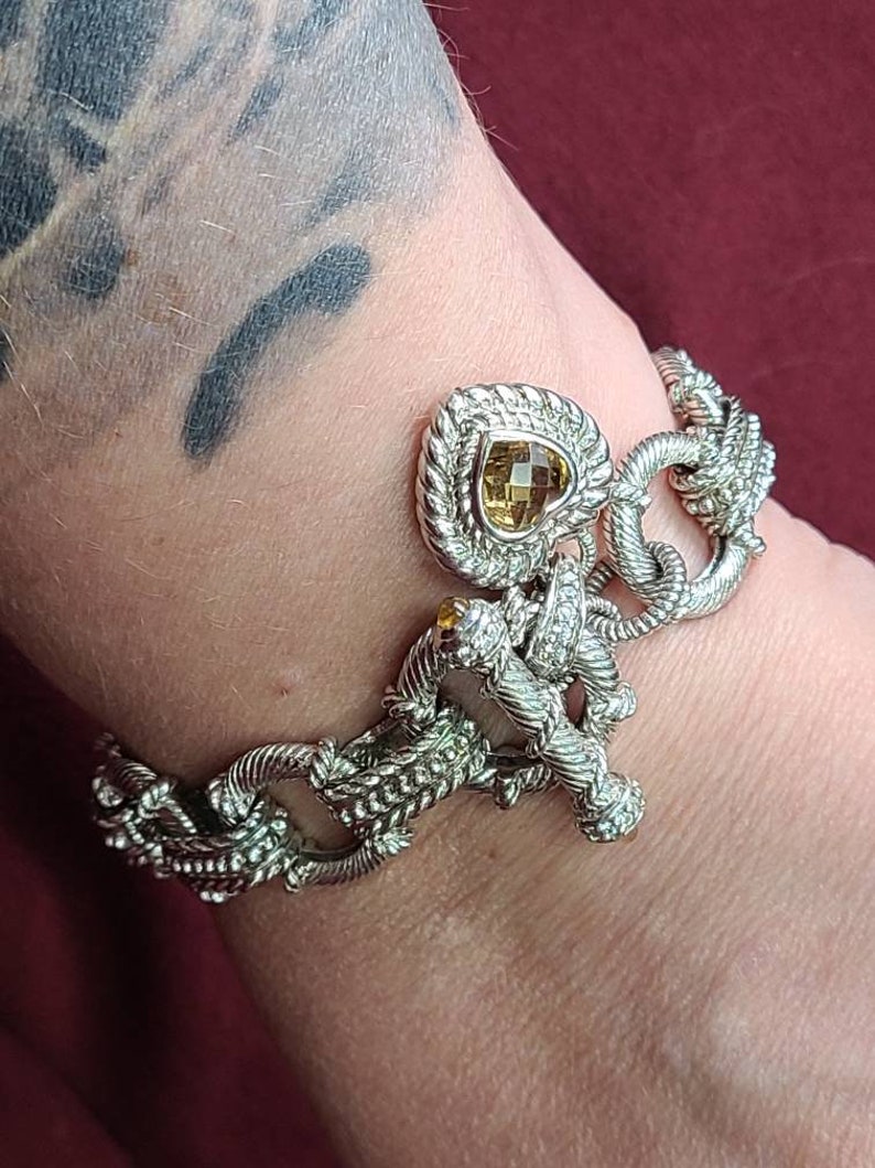 Judith Ripka Citrine Heart Charm Diamonique Simulated Diamonds - Etsy