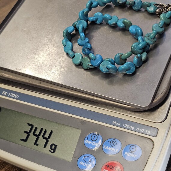 Vintage Fancy Crescent Cut Turquoise Bead Necklace 92… - Gem