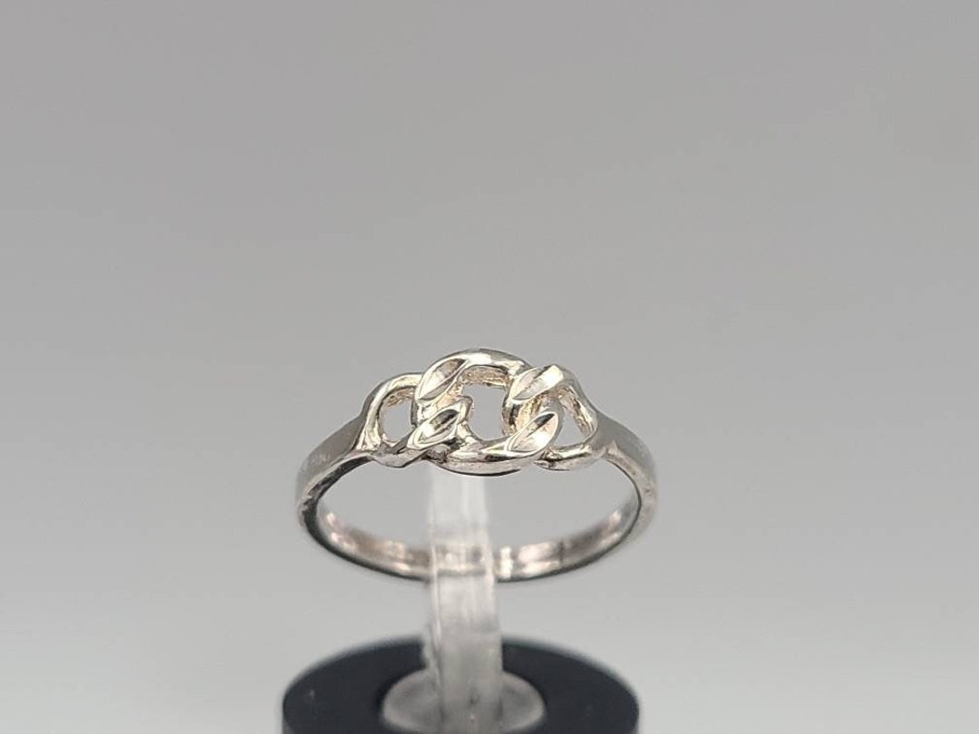 925 Silver Modernist Interlocking Circle Ring, Vintage Estate Jewlry ...