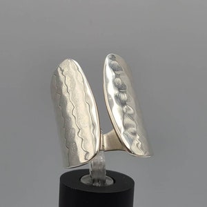 Hammered Texture Torque Ring, 925 Silver, Wide Torque Ring, Designer ...