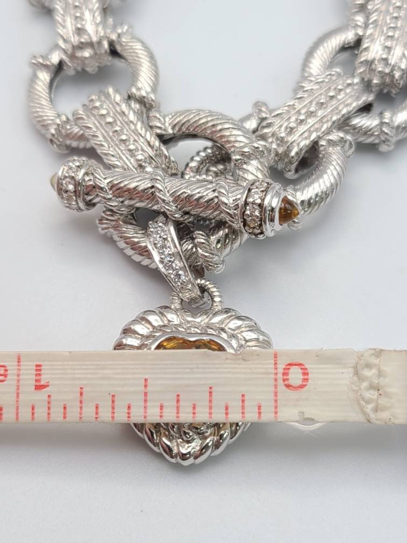 Judith Ripka Citrine Heart Charm Diamonique Simulated Diamonds - Etsy