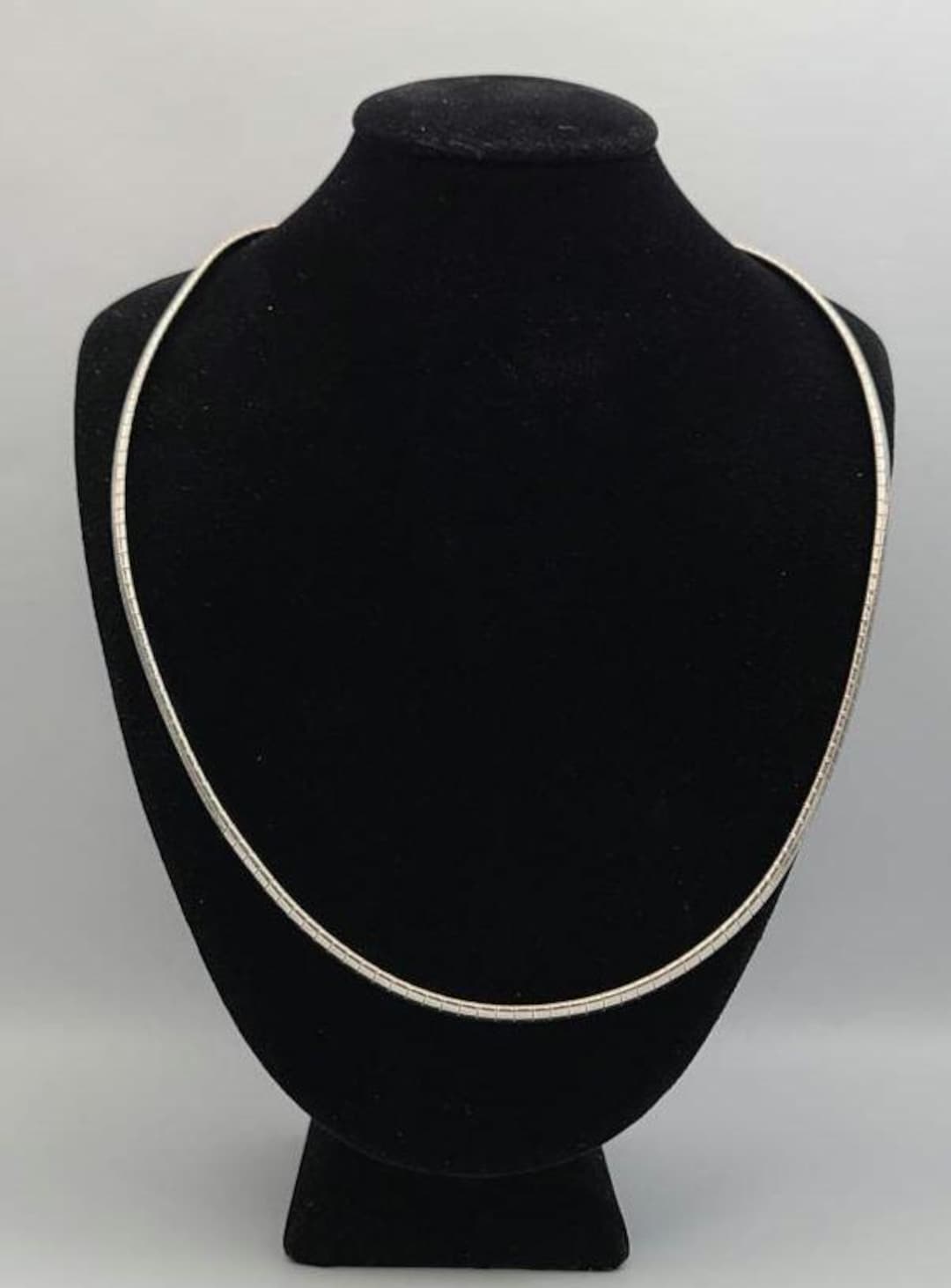 Vintage Milor Italian Omega Neck Collar Necklace - 925 Sterling Silver ...