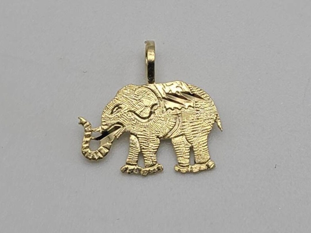 Vintage 14k Yellow Gold Lucky Elephant Charm Pendant, Estate Jewelry, W ...