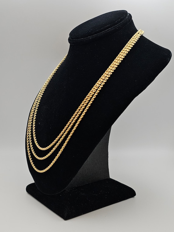 Multi-Strand Rope Chain Necklace, 14k Gold, Graduated… - Gem