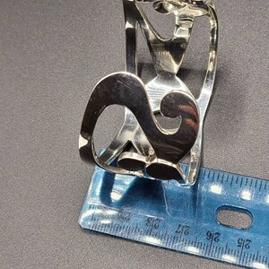 Artisan Signed WM Cuff Bracelet, 925 Silver Symmetrical Openwork Cuff ...