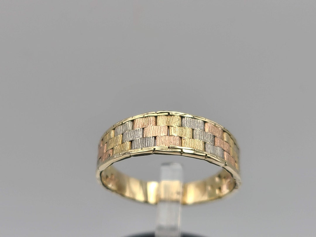 14k Woven Tri-gold Ring, 14k Tri-gold Woven Band, Vintage Tri-gold Band ...