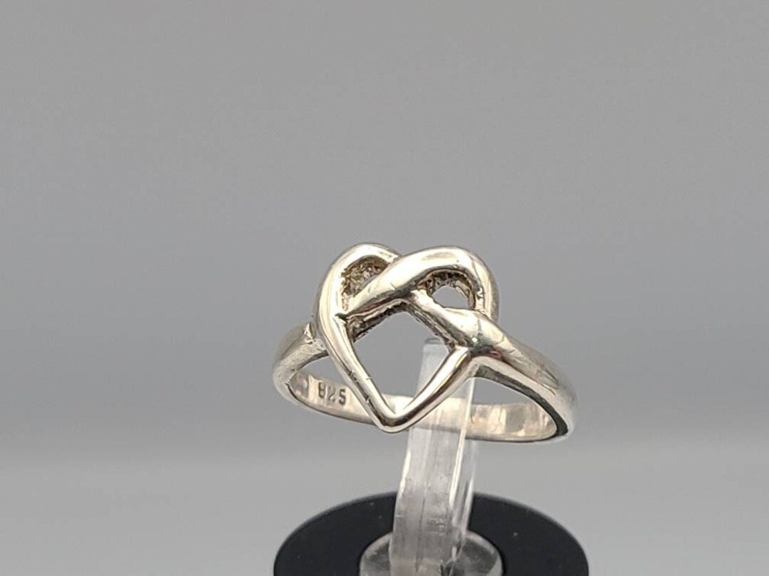 Vintage Knot Heart Ring - 925 Sterling Silver - Size 5 - Estate Jewelry ...