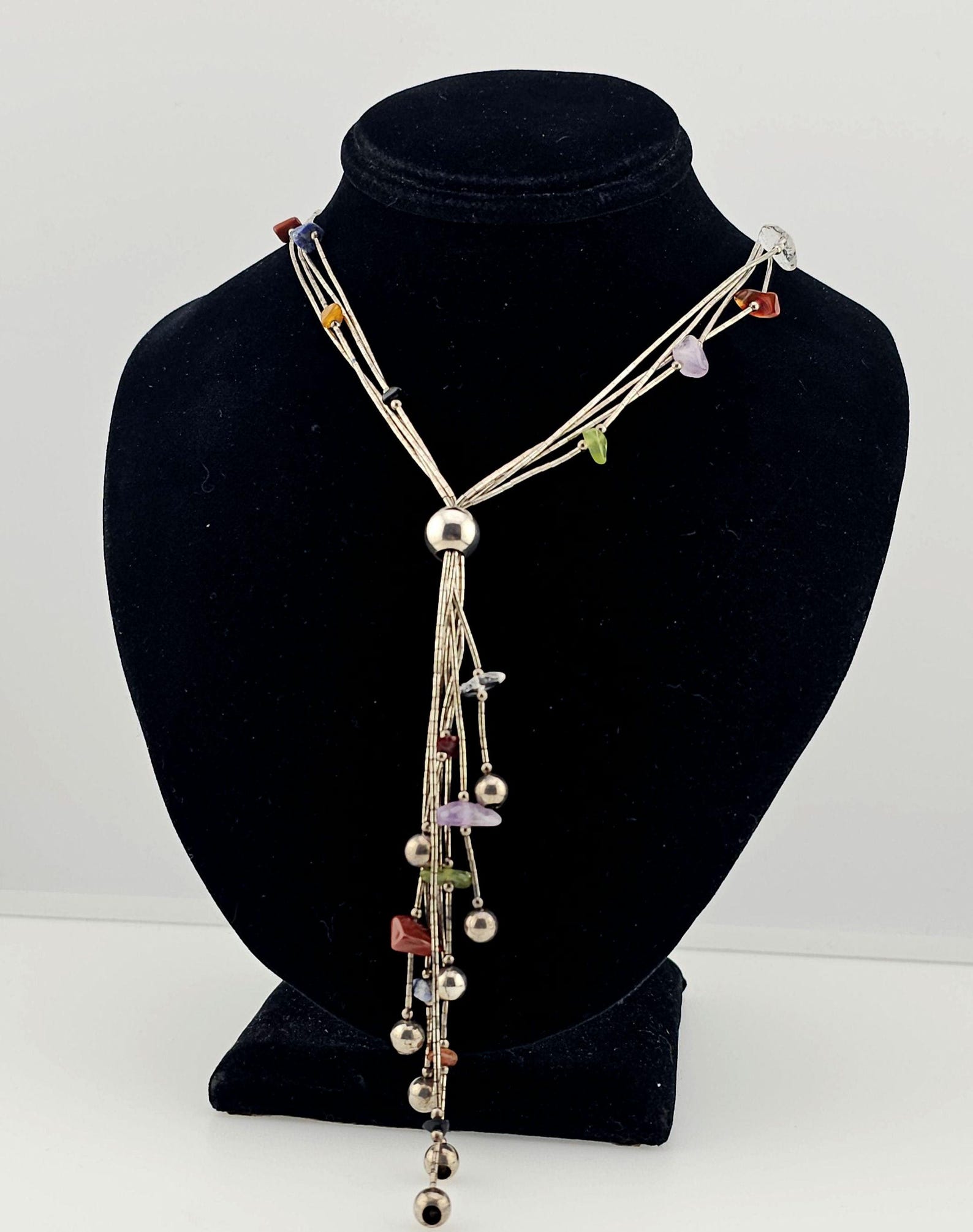 Vintage Native American Liquid Silver Tassel Necklace: 925 Sterling ...