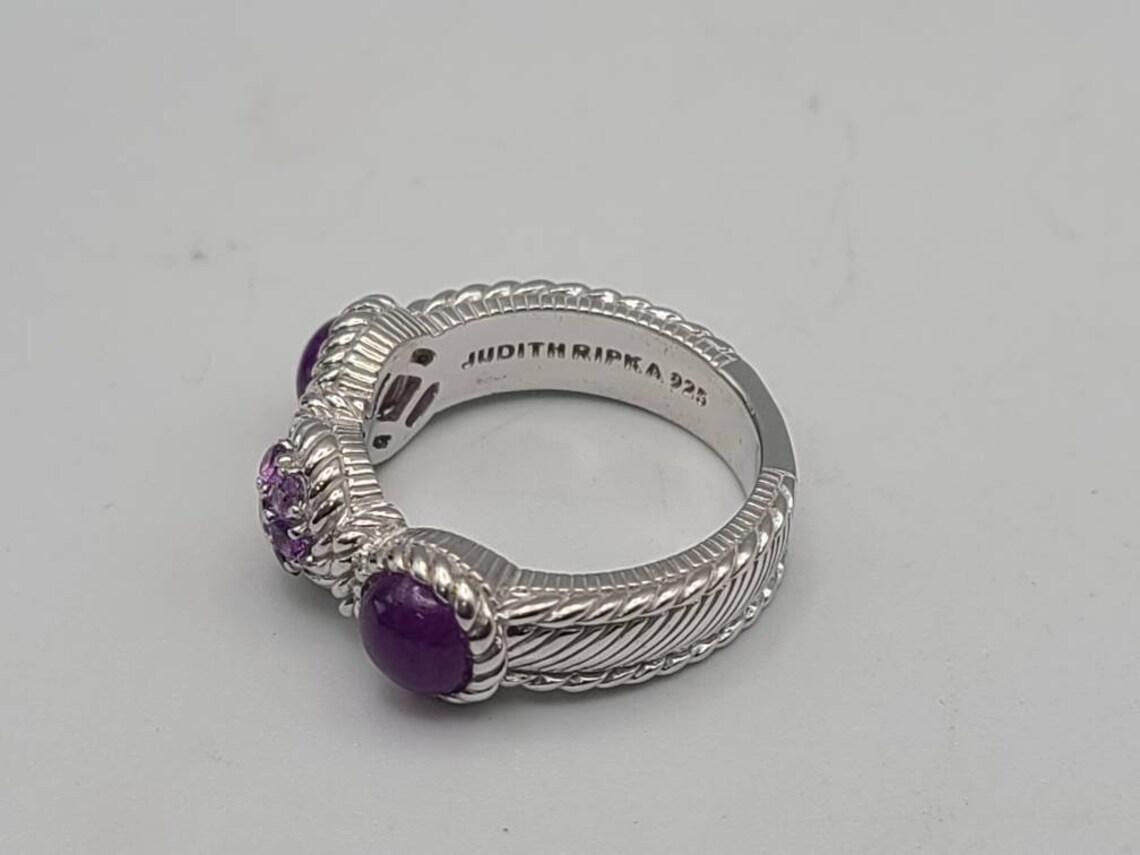 Judith Ripka Amethyst Ring 925 Silver Rope Texture Amethyst - Etsy