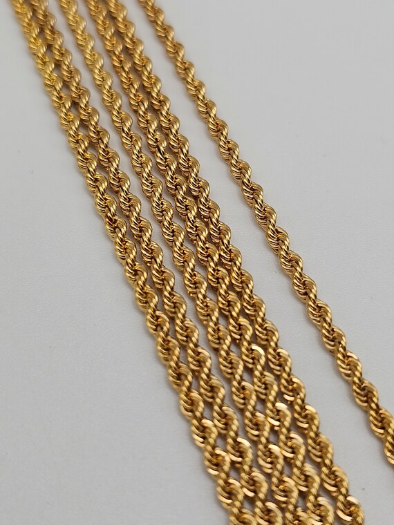 Multi-Strand Rope Chain Necklace, 14k Gold, Graduated… - Gem