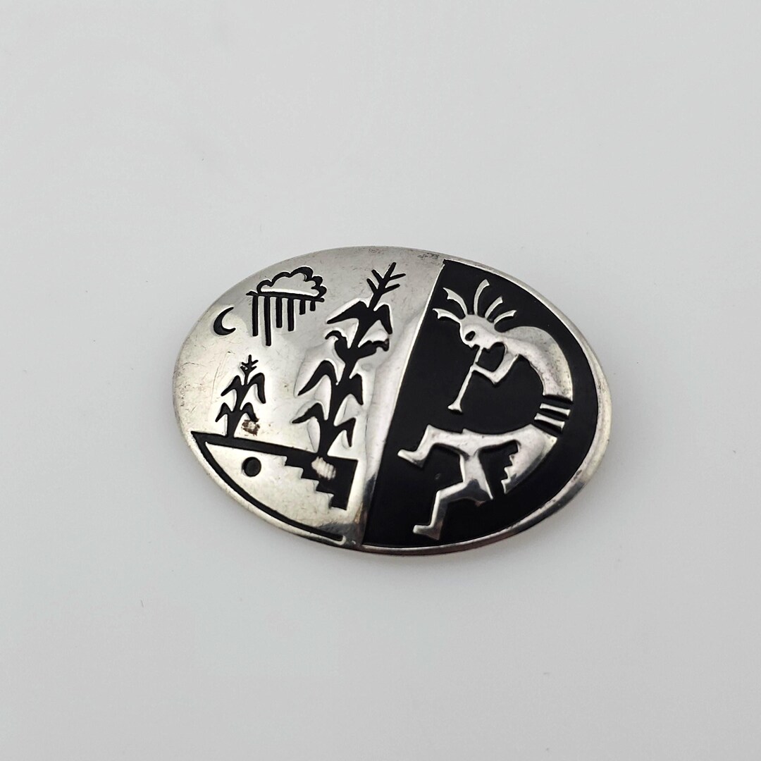 Vintage Native American Hopi Kokopelli Pin: 925 Sterling Silver ...