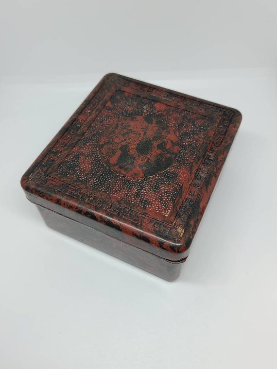 Greek Key Jewelry Box, Vintage Plastic Trinket Box, V… - Gem
