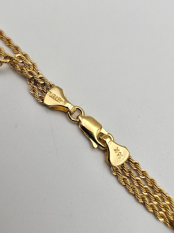 Multi-Strand Rope Chain Necklace, 14k Gold, Graduated… - Gem