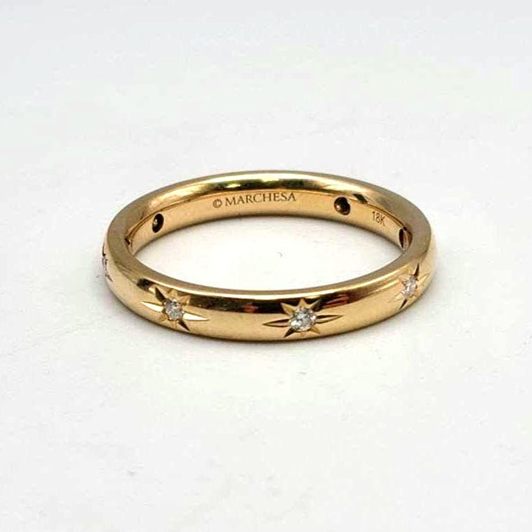 Marchesa Star Diamond Band in 18k Yellow Gold Diamond Wedding Band ...
