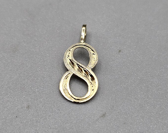 Number 8 Charm Pendant, 14k Yellow Gold, #8 Charm Pendant, Vintage ...