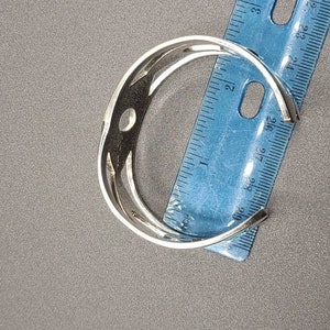 Artisan Signed WM Cuff Bracelet, 925 Silver Symmetrical Openwork Cuff ...