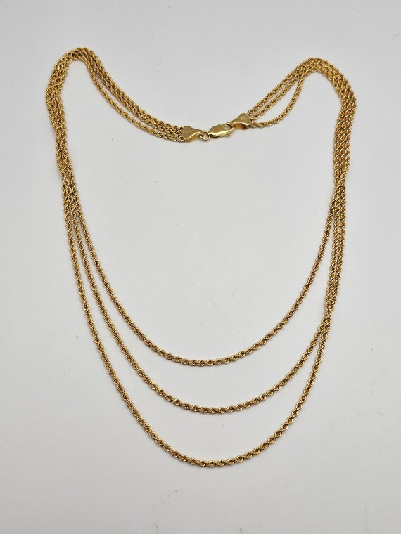 Multi-Strand Rope Chain Necklace, 14k Gold, Graduated… - Gem