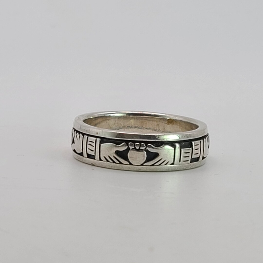 Vintage 925 Silver Claddagh Ring: Size 10.75 - Estate Jewelry - Etsy