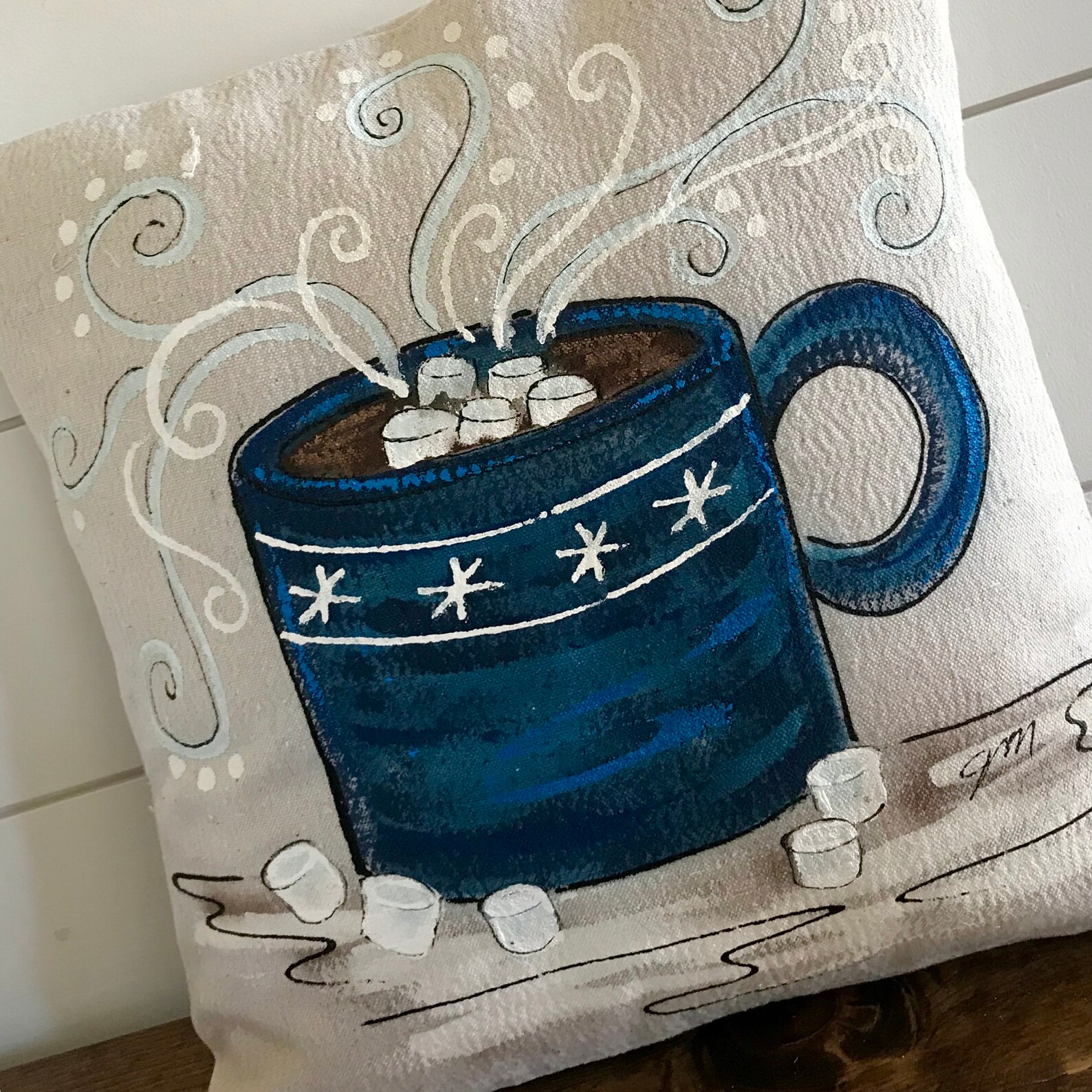Snowman Mittens Mug Hand-painted Pillow Covers - Etsy