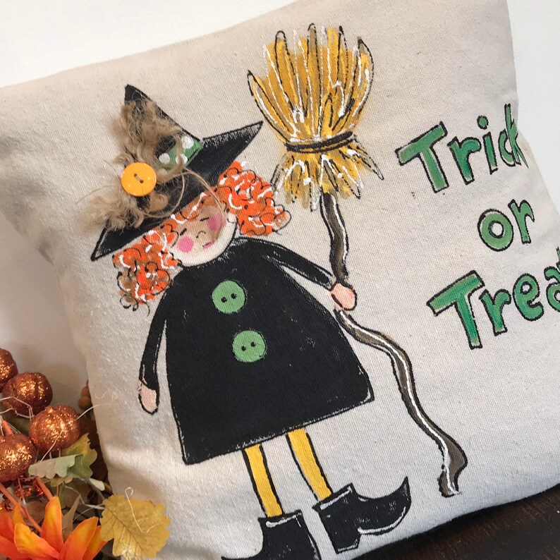 Hand-painted Witch, Fall Decor, Fall Seasonal Decorations, Trick or ...