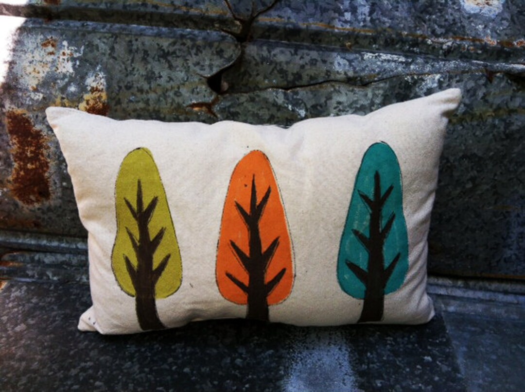 Fall Trees Decoration, Pillow Cover, Fall Decor, Fall Lumbar, Holiday ...