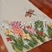Flower Garden Runner, Dragonfly, Handmade, Hand-painted, Table Runner ...