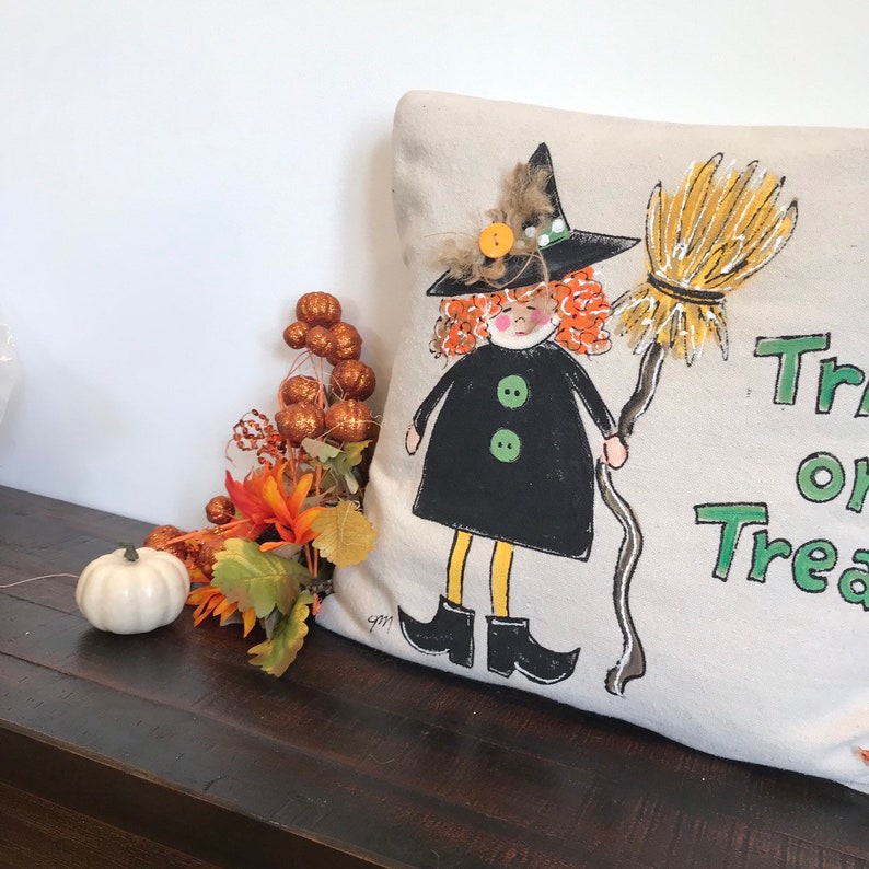Hand-painted Witch, Fall Decor, Fall Seasonal Decorations, Trick or ...