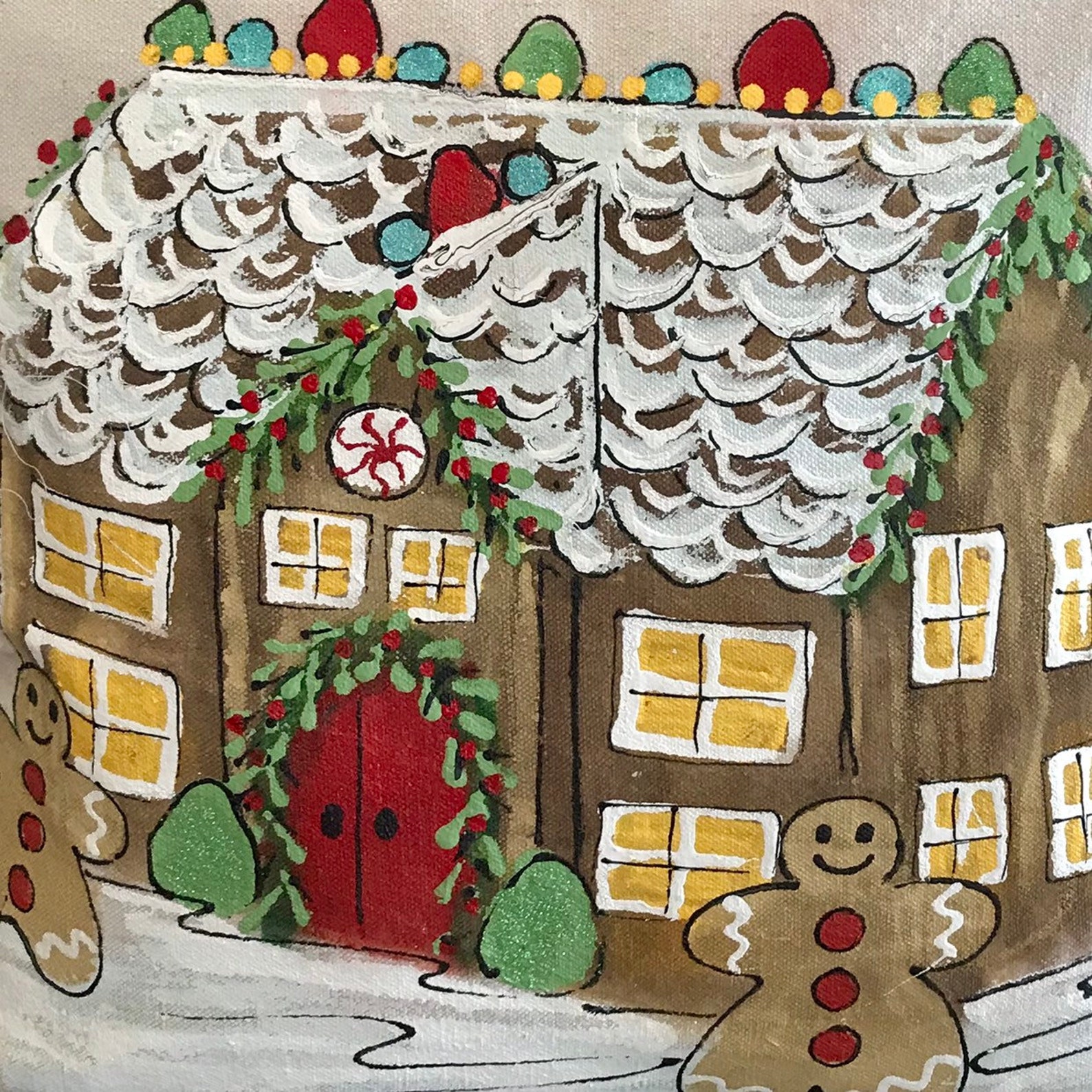 Gingerbread House, Hand-painted, Gingerbread Decor, Christmas Decor, 18 ...