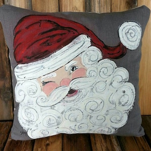 Santa Claus Pillow Winking St. Nick Christmas Holiday | Etsy