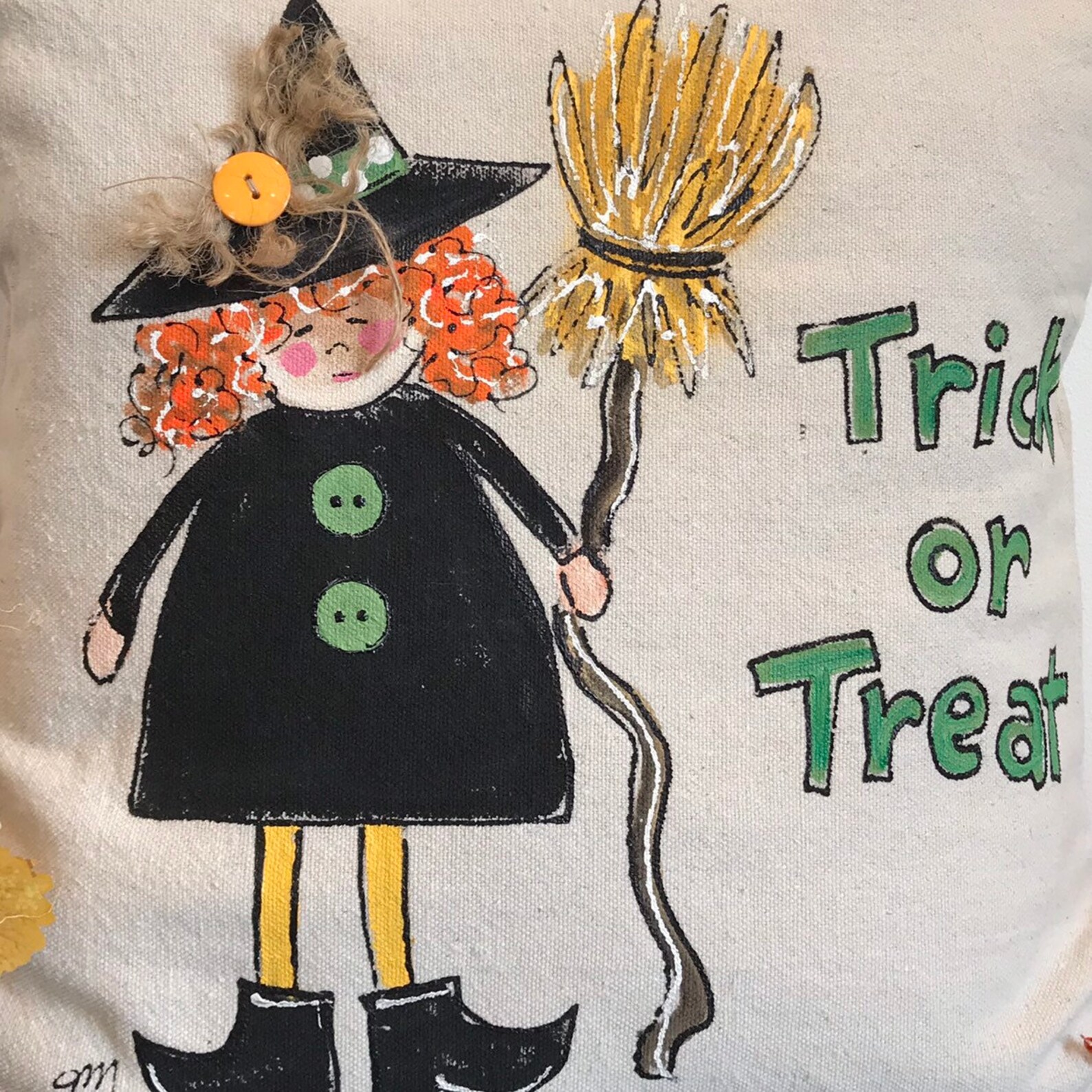 Hand-painted Witch, Fall Decor, Fall Seasonal Decorations, Trick or ...