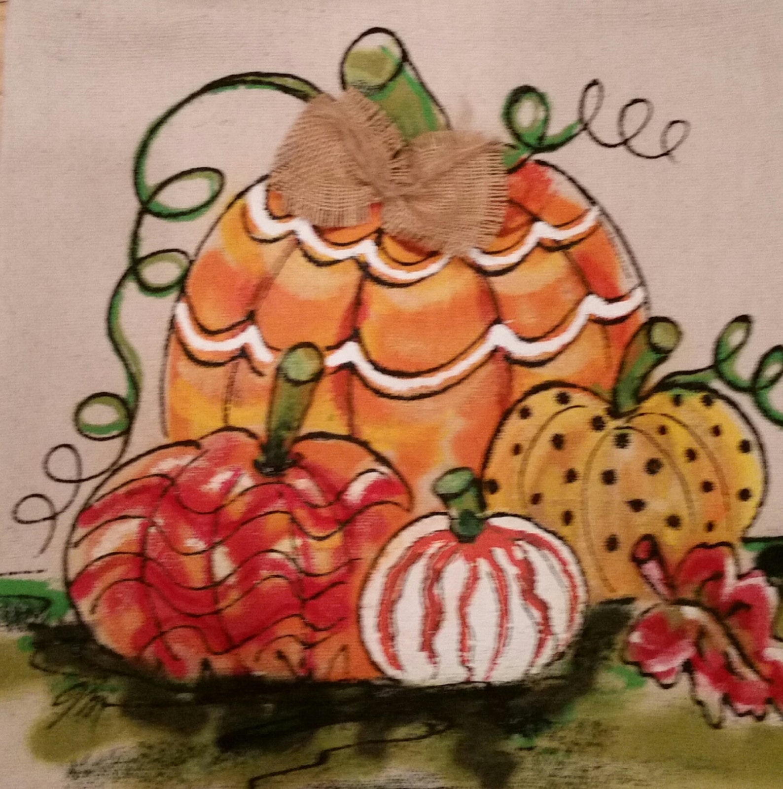 Fall Assortment of Whimsical Pumpkins Dots Stripes | Etsy