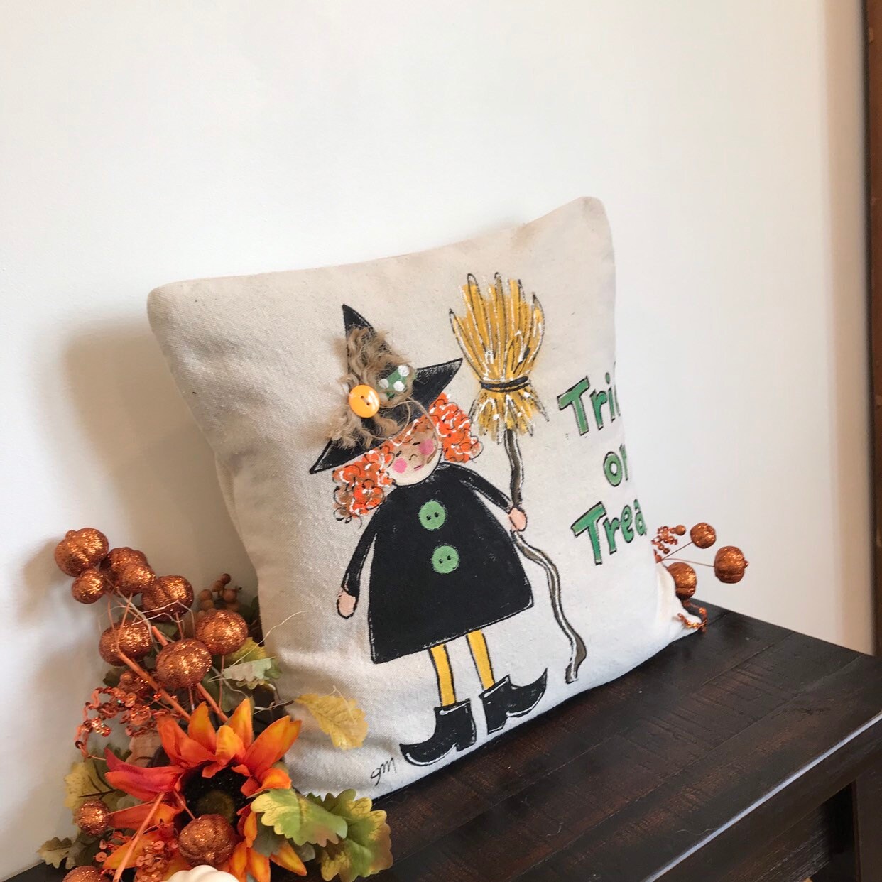 Hand-painted Witch, Fall Decor, Fall Seasonal Decorations, Trick or ...