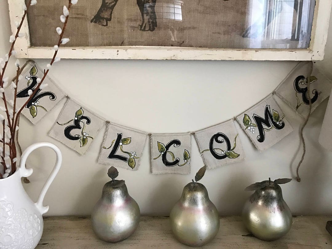 Fireplace Mantel Decor, Welcome Rustic Signs, Rustic Mantel Decor ...