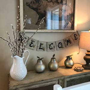 Fireplace Mantel Decor, Welcome Rustic Signs, Rustic Mantel Decor ...