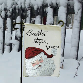 Santa Stops Here Sign Hand-Painted Winter Flag Santa Flag | Etsy