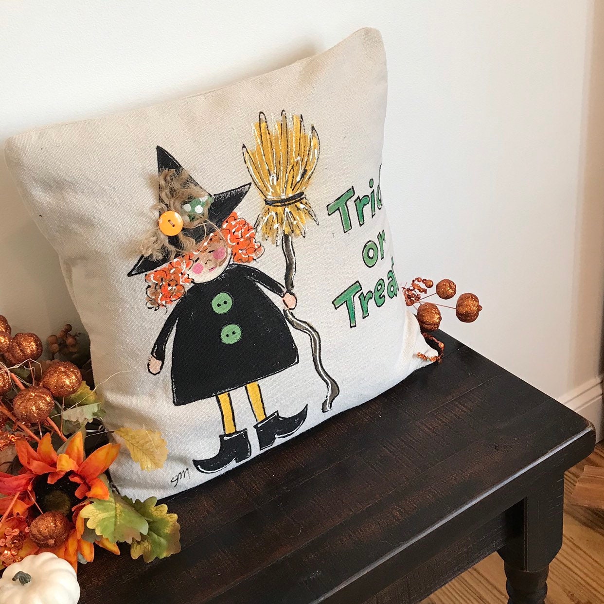 Hand-painted Witch, Fall Decor, Fall Seasonal Decorations, Trick or ...