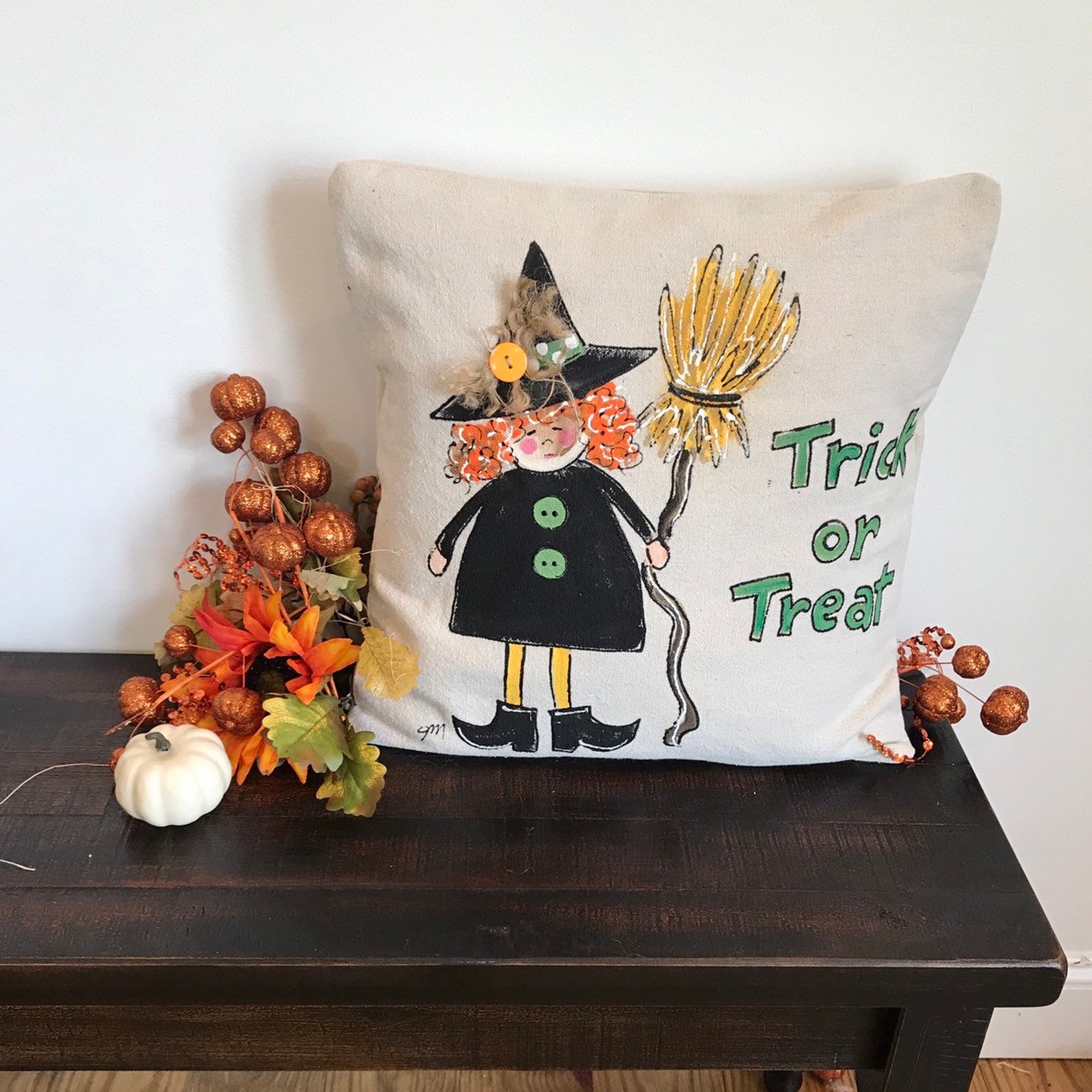 Hand-painted Witch, Fall Decor, Fall Seasonal Decorations, Trick or ...