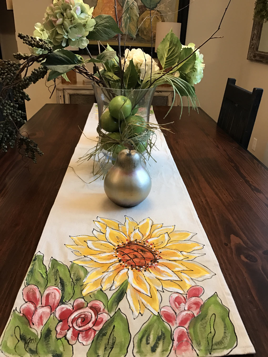 Sunflower Table Runner Hand Painted Gifts Table Cloth - Etsy