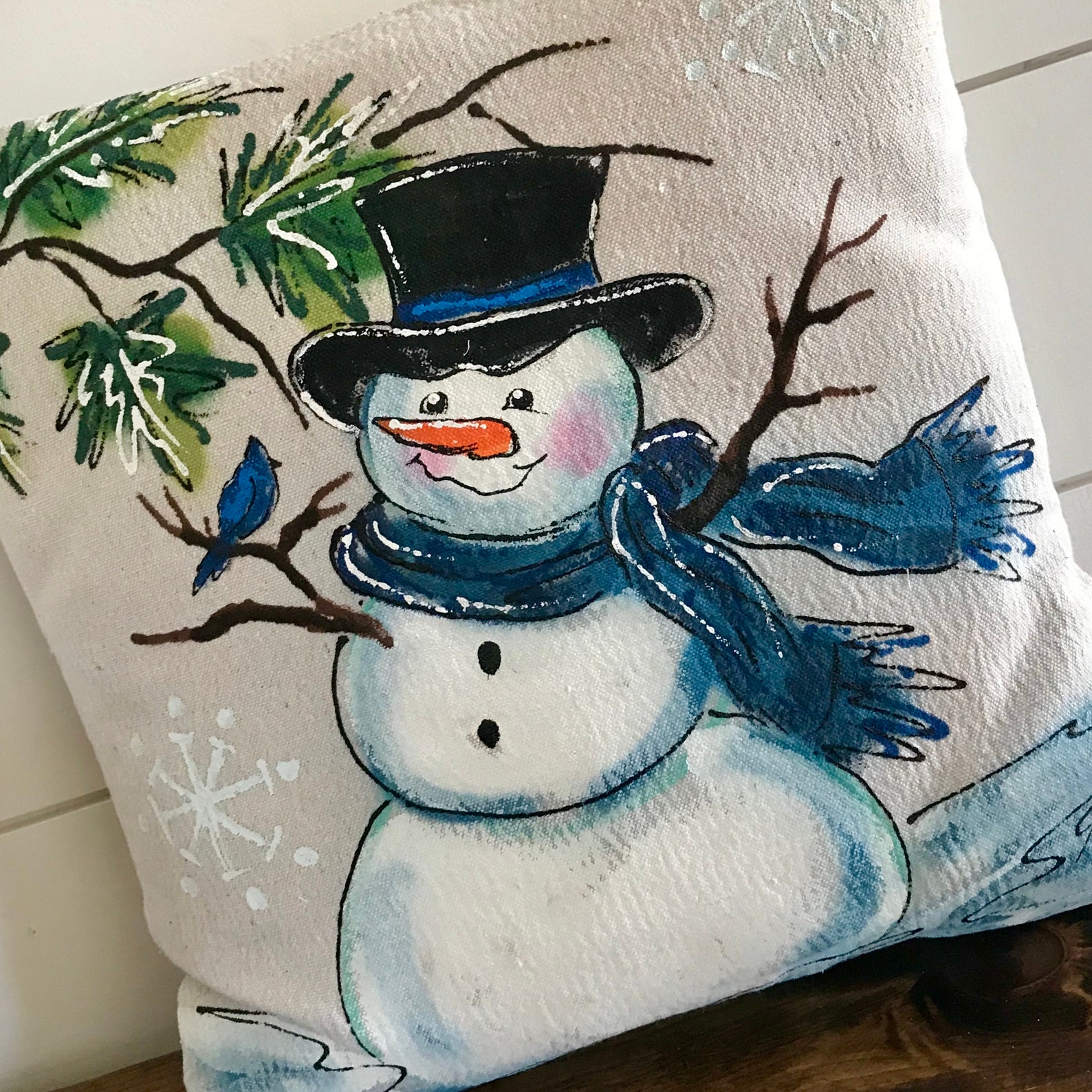 Snowman Mittens Mug Hand-painted Pillow Covers - Etsy