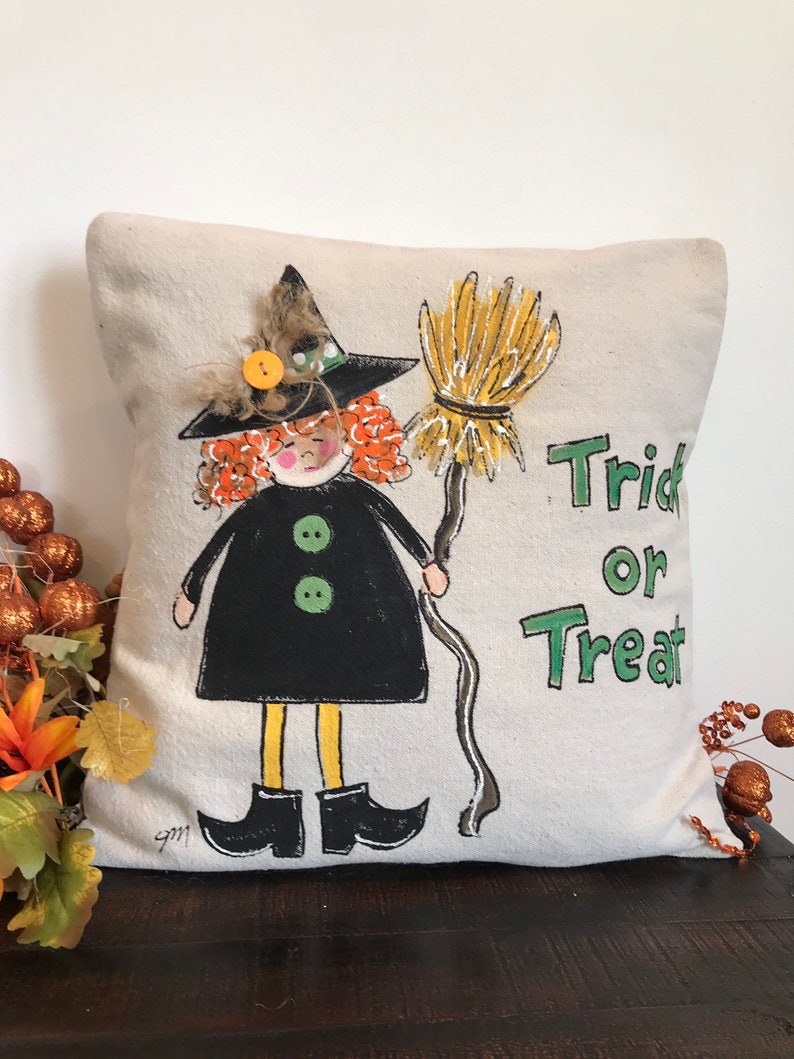 Hand-painted Witch, Fall Decor, Fall Seasonal Decorations, Trick or ...