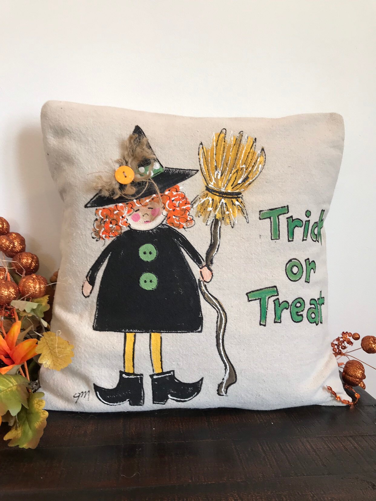Hand-painted Witch, Fall Decor, Fall Seasonal Decorations, Trick or ...