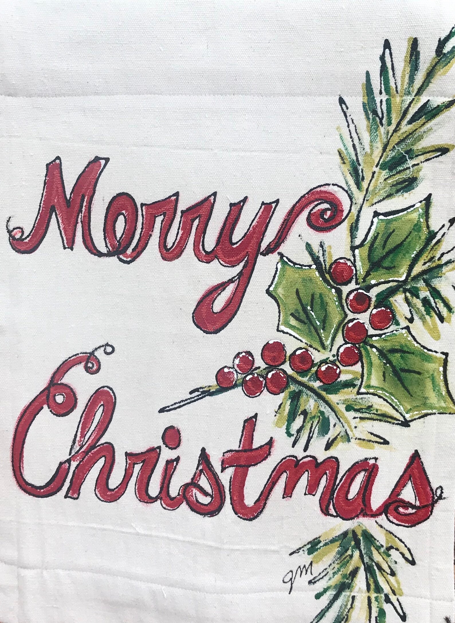 Merry Christmas Flag Hand-painted Signs Garden Flag - Etsy